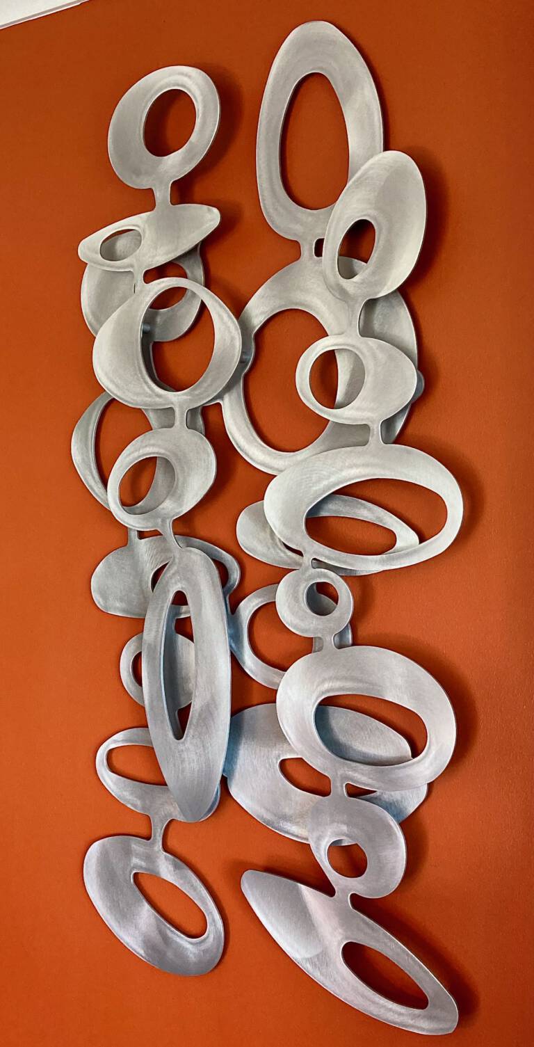 Freeform Olive Small Abstract Metal Wall Sculpture – Art & Element
